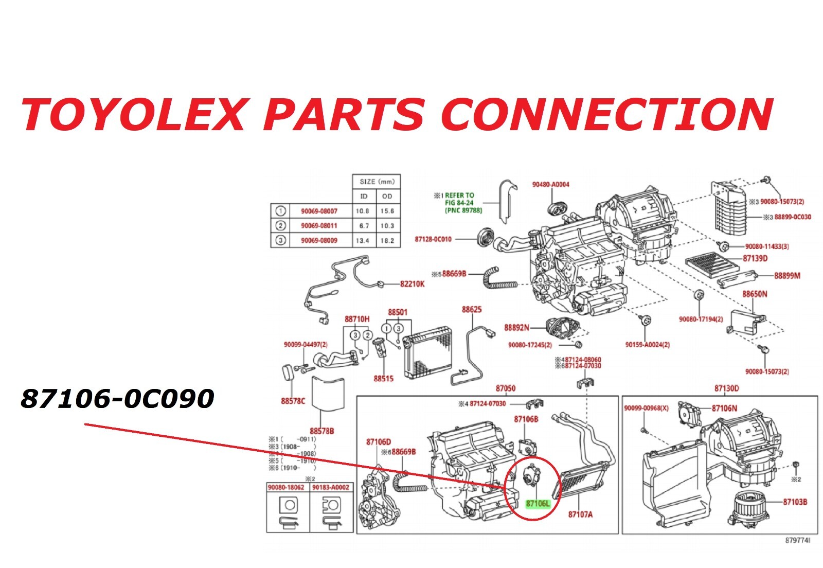 Toyota Genuine OEM 87106-0c090 Servo Sub-assy Damper 871060C090 for ...