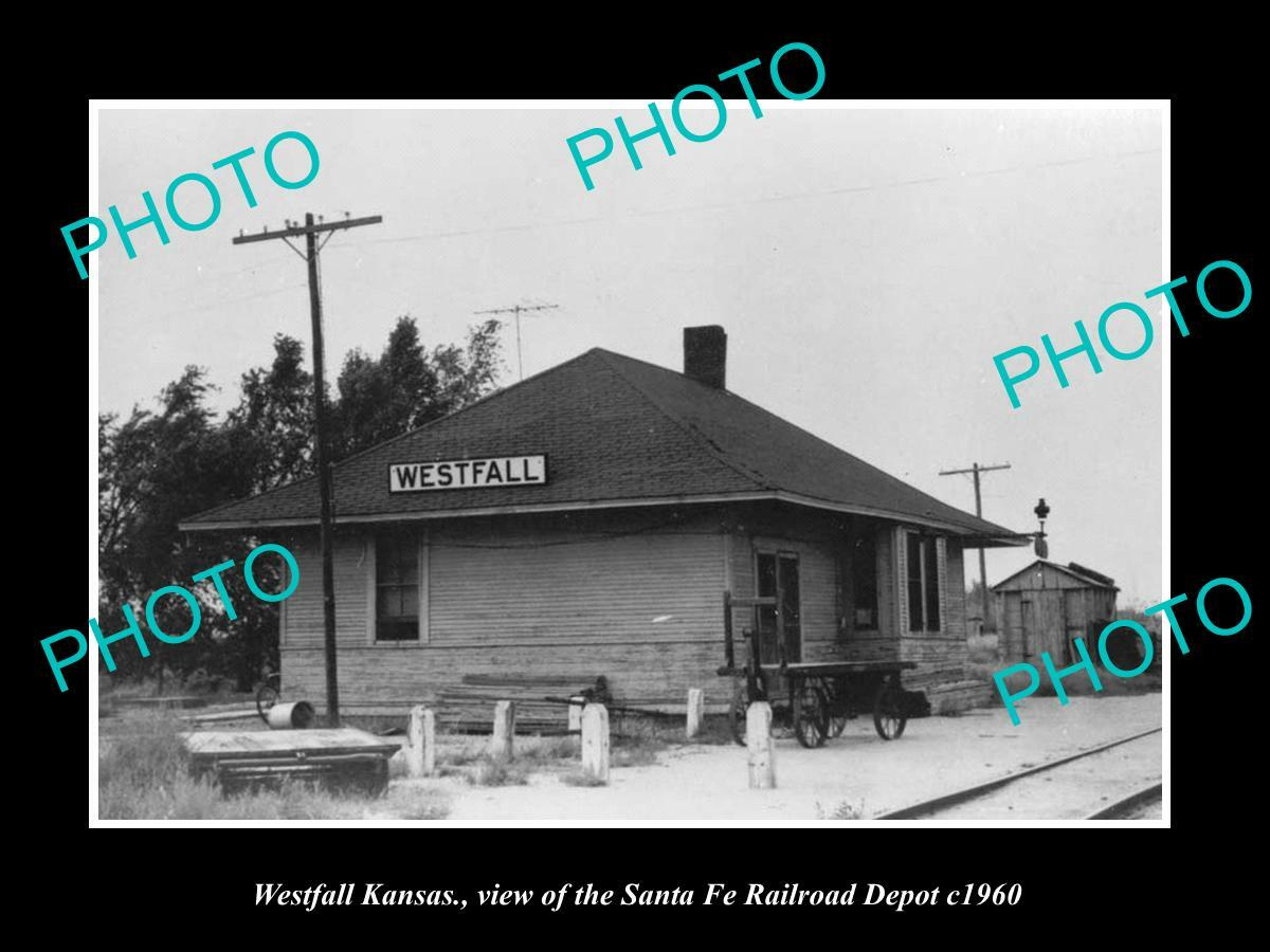 OLD 8x6 HISTORIC PHOTO OF WESTFALL KANSAS THE SANTA FE RAILROAD DEPOT ...