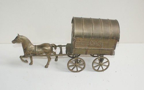 Vintage Large Solid Brass Horse Drawn Gypsy Cart | eBay UK