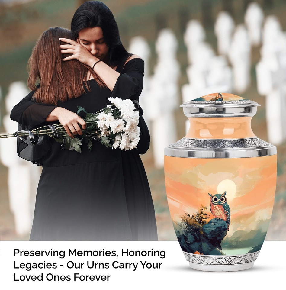 Branch Owl Funeral Urns for Human Ashes Adult Women, Unique Urn (10 ...
