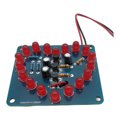 Red LED Heart Circuit DIY Kit 18 LEDs Flashing Light Educational ...