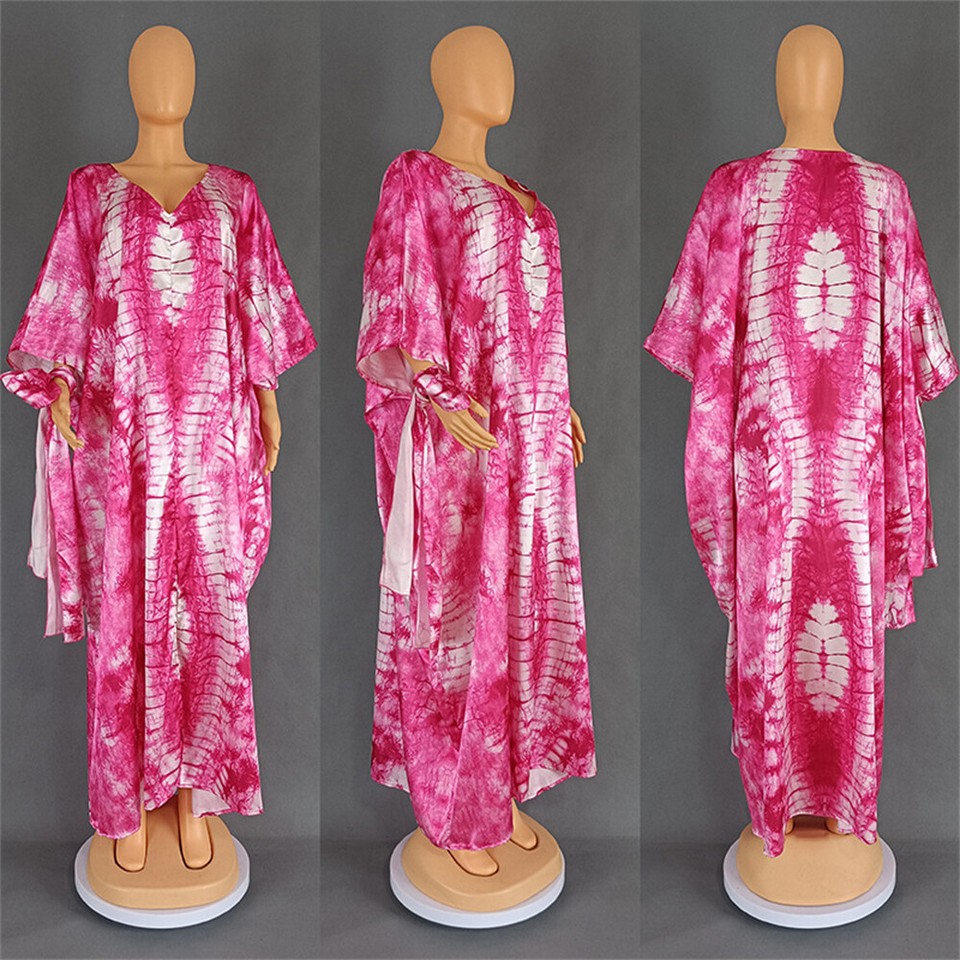 Hijab African Women Long Dress Dashiki Printed Kaftan Loose Robe ...