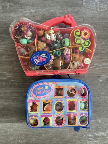 HUGE LOT 70+ Pets Storage Cases Zip Up Plastic Box Hasbro LPS Littlest ...