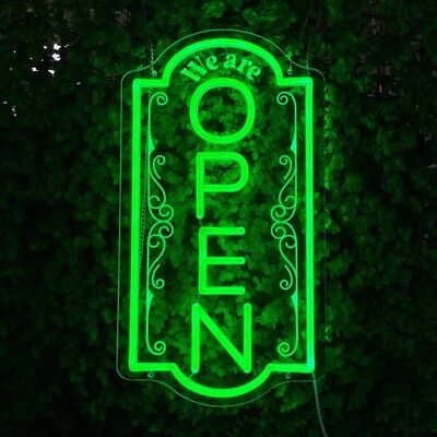Vertical open sign Vertical Open Led Sign Neon Sign business window ...