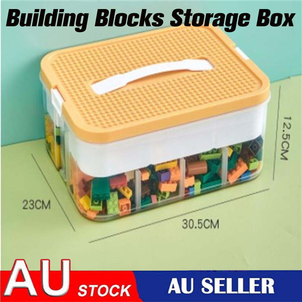Building Blocks Storage Box 2 Layer Stackable Toys Organizer with ...