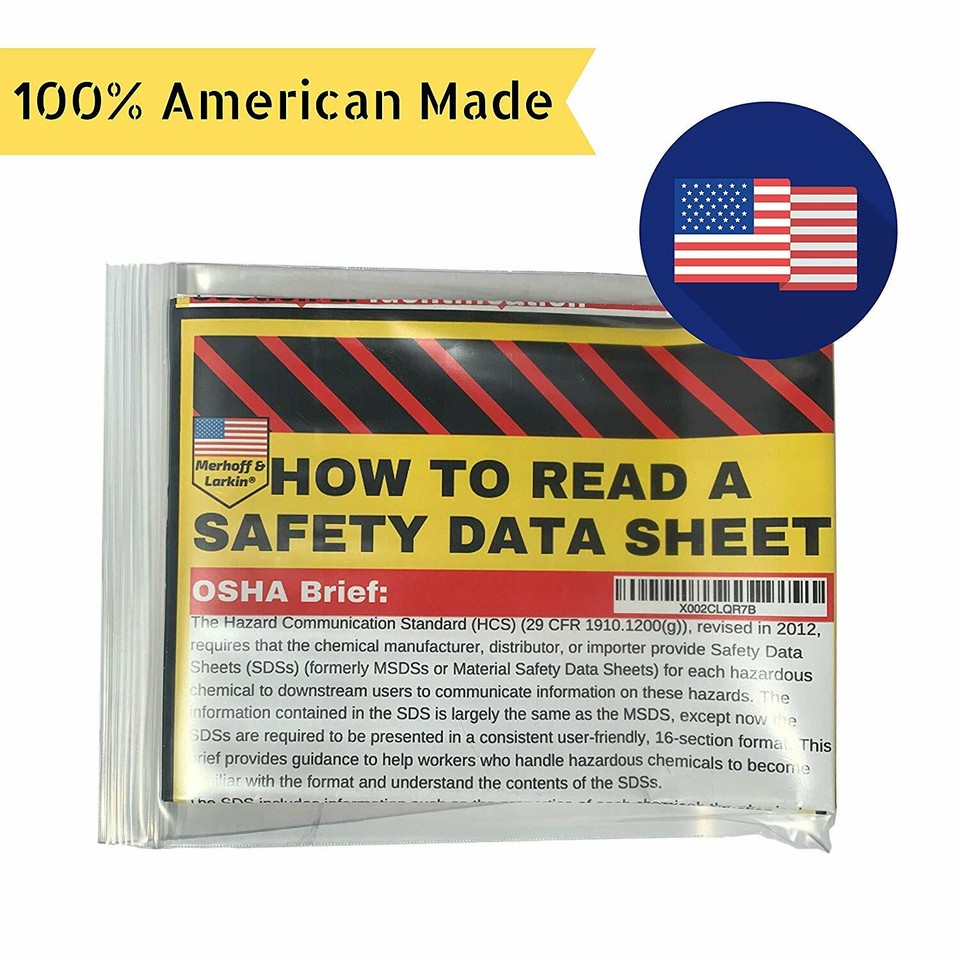 How to Read A Safety Data Sheet (SDS/MSDS) Poster 24x36in OSHA ...