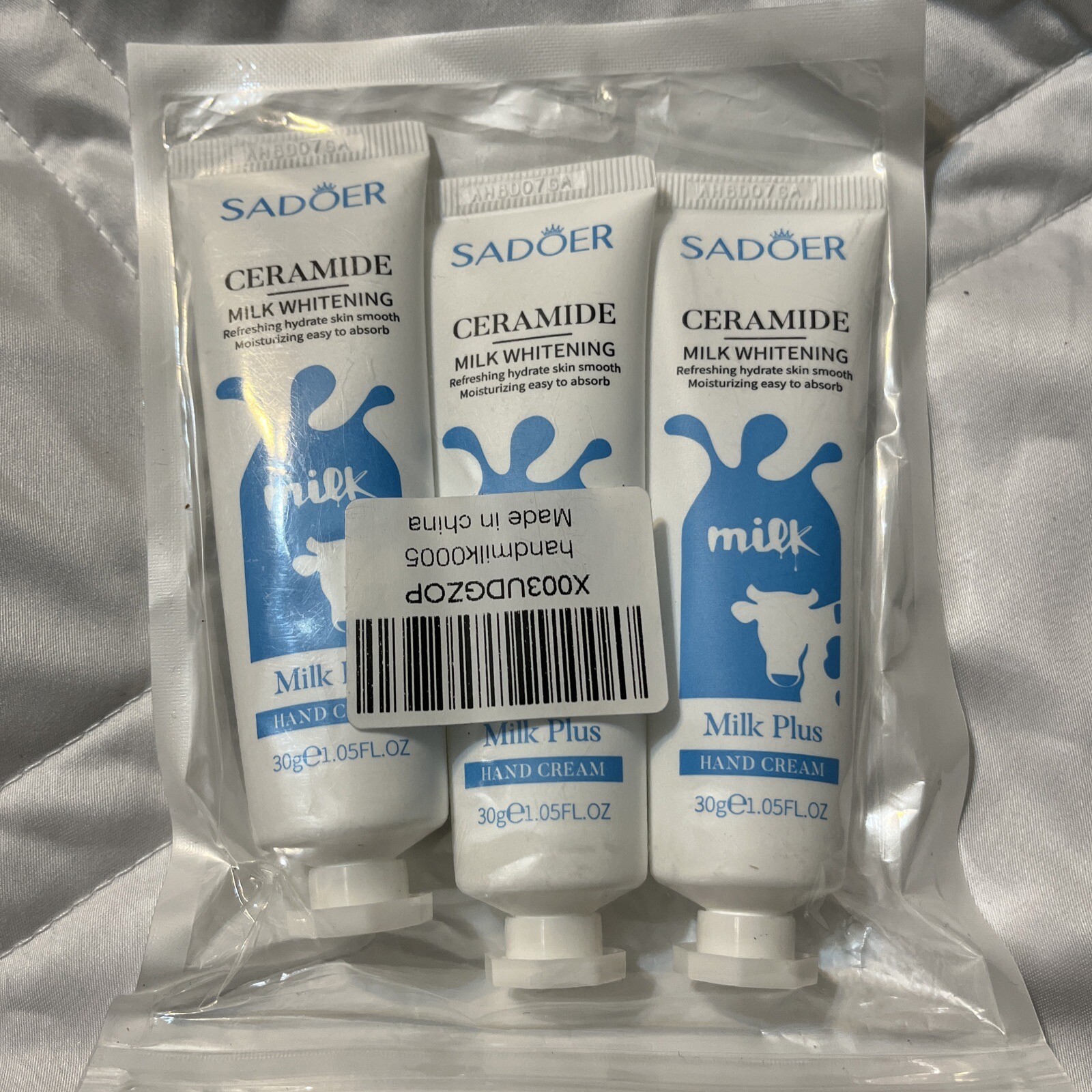 Sadoer 3 Pack Milk Hand Cream Ceramide Whitening Easy to Absorb 1.05fl ...