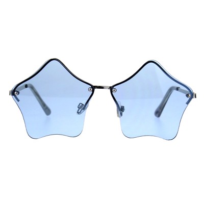 Star Shape Sunglasses Glasses Cute Stars Lens Half Rimless Frame UV 400 ...