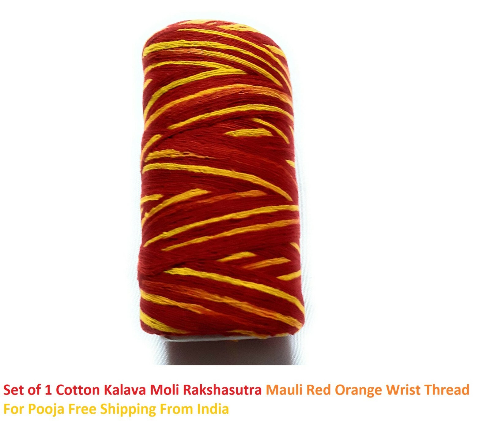 Set of 1 Cotton Kalava Moli Rakshasutra Mauli Red Orange Wrist Thread ...