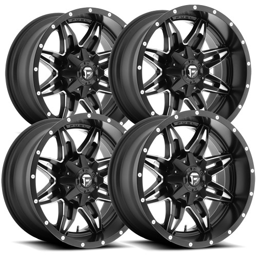 (4) Fuel D567 Lethal 15x8 5x4.5"/5x4.75" -18mm Black/Milled Wheels Rims ...