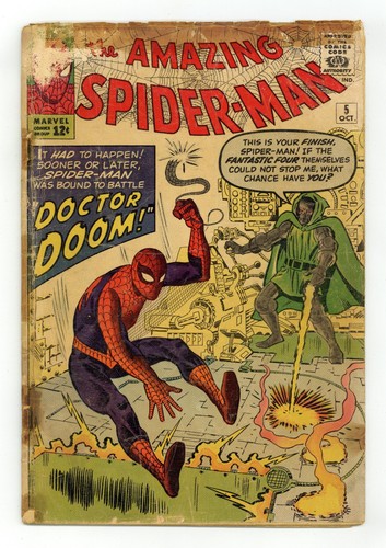 Amazing Spider-Man #5 FR/GD 1.5 1963 1st Dr. Doom outside Fantastic ...