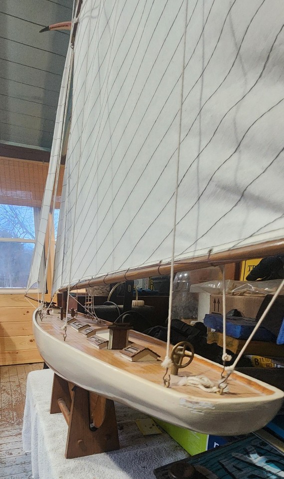 Wooden Ship Model Vintage Sail Boat Clipper Ship Nautical Decor. Very ...