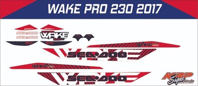 SEADOO WAKE 230 PRO 2017 Graphics / Decal / Sticker Kit CUSTOM RED | eBay