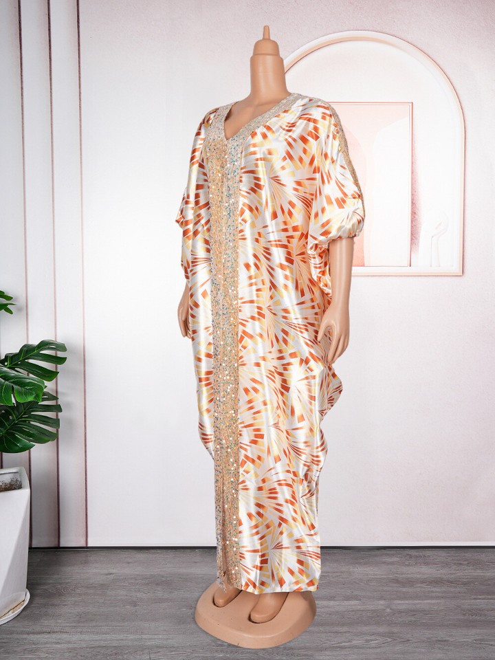 African Dashiki Long Dress Kaftan Loose Evening Ball Gown Cocktail ...