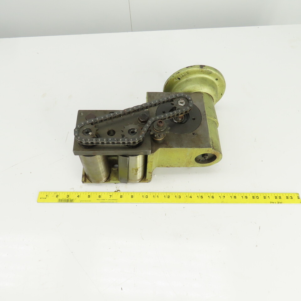 50:1 Ratio Right Hand Gear Reducer W/Chain Drive Sprockets & 5" Belt ...