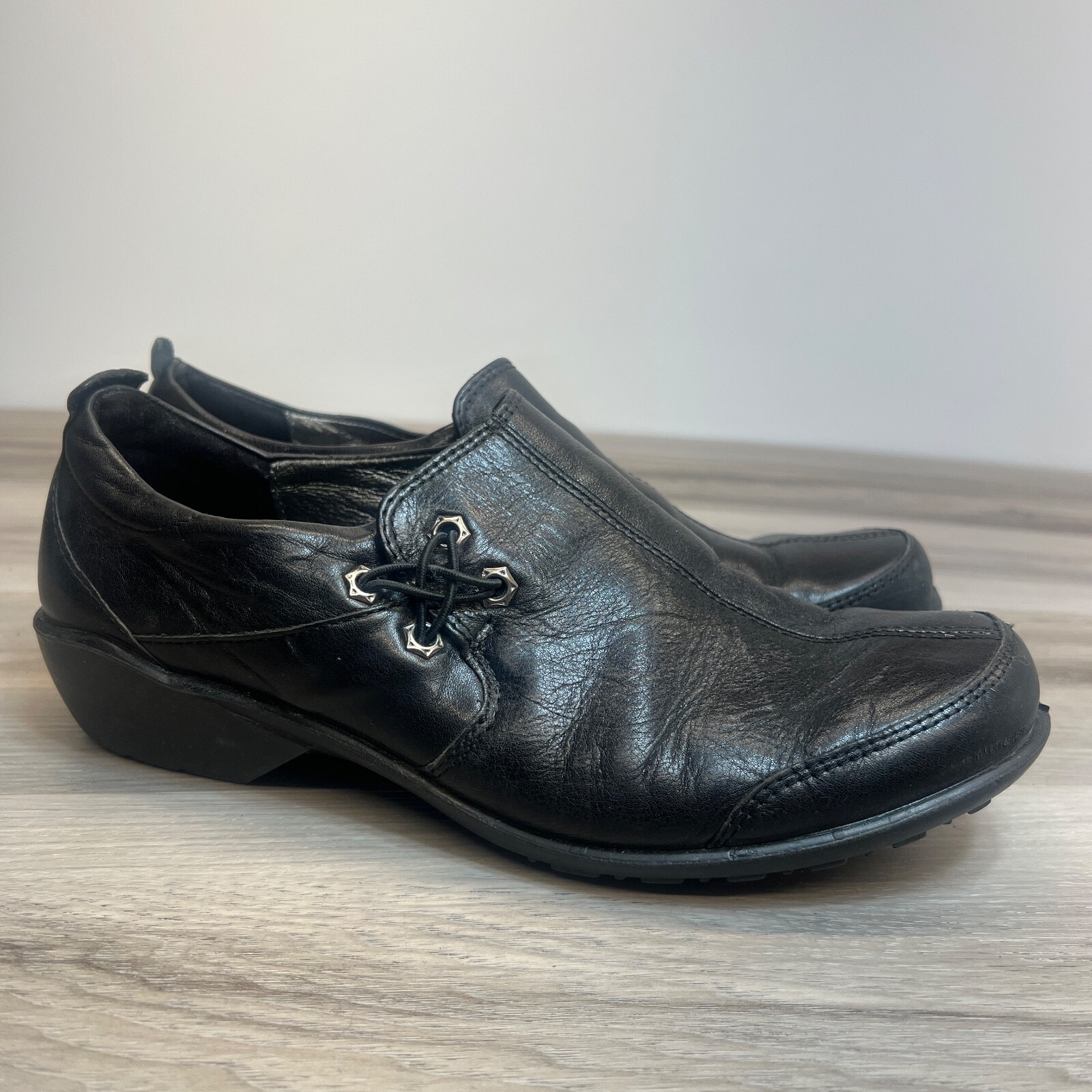 Romika Mary Jane Shoes Womens 40 Citylight Black Leather Wedge Heels ...