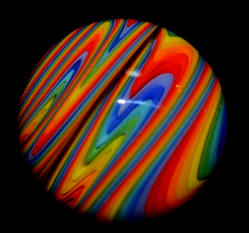 JAY SLACK GLASS MARBLE/1.331"-DOUBLE REVERSE-LIME,TURQ.,CHERRY ...