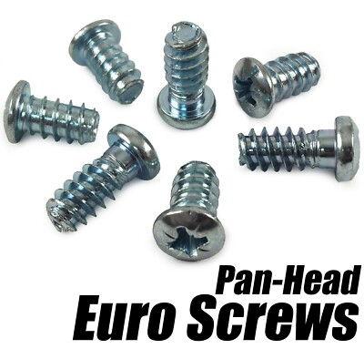 M6 (6mm) Flat Pan Head Euro Screws Mounting For Draw Runners Hinges ...
