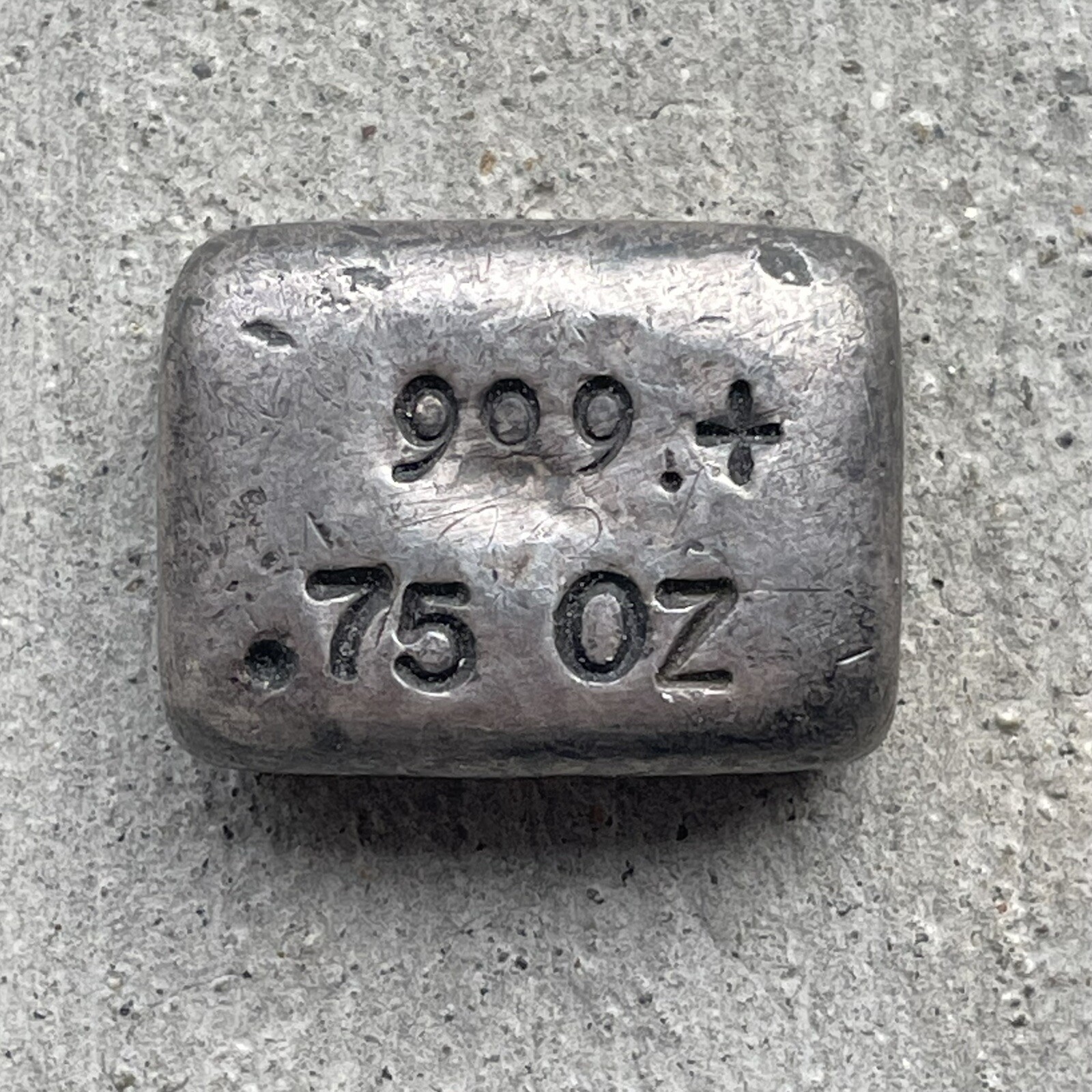 Rare Vintage .75 Oz Fractional Silver Bar Old Poured Ingot 999 Toned | eBay