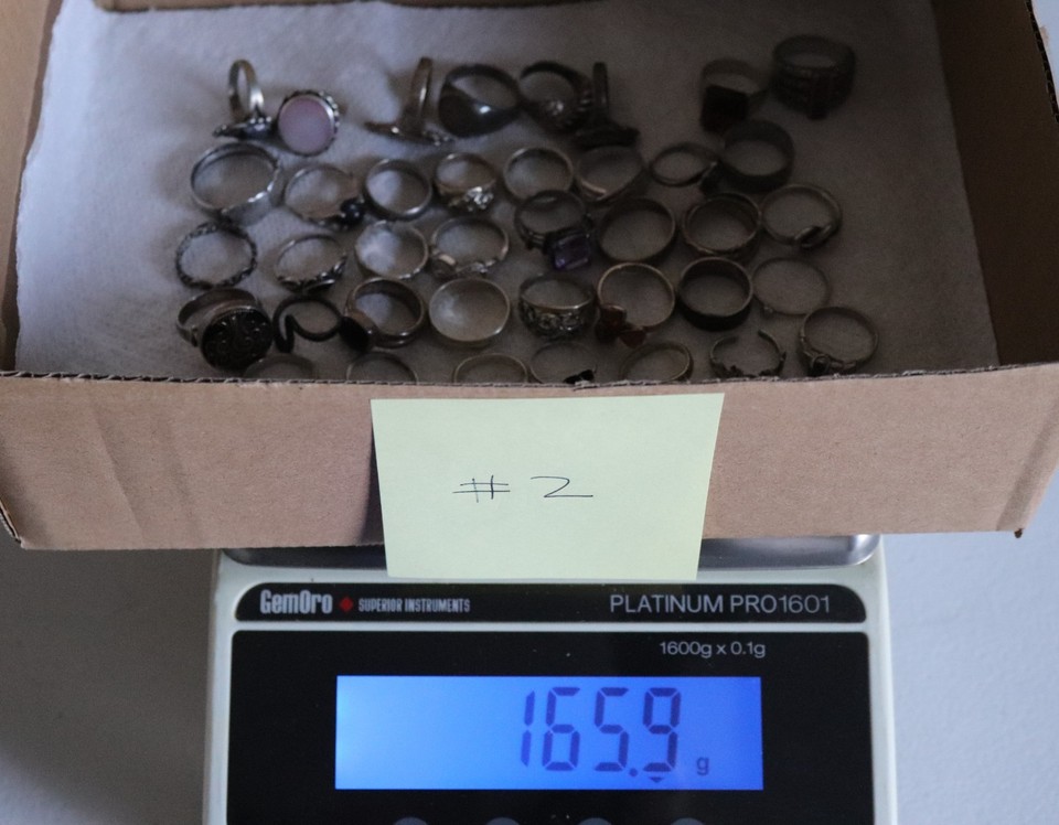 Sterling Silver 925 Scrap Ring Lot Jewelry Lot Wear or Scrap 165.9 ...