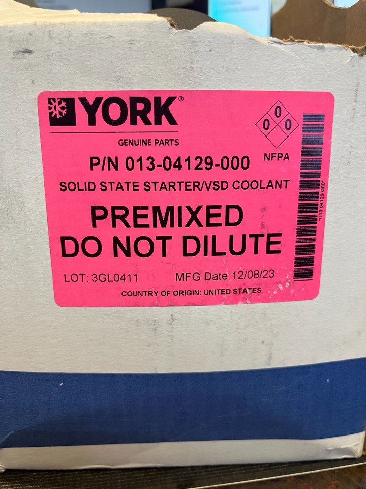 York 013-04129-000 Solid State Starter VSD Coolant 1 Gallon | eBay