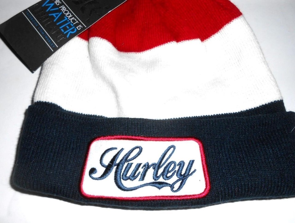 Hurley POM Beanie Knit Hat Skate Ski Snowboard New W/Tags Licensed $26. ...