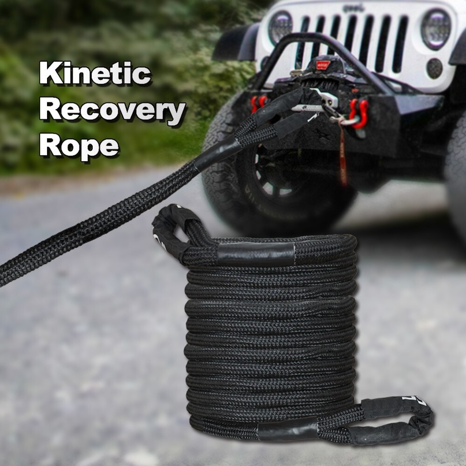 1"x 20' Recovery Kinetic Tow Rope 48000 LBS Energy Truck Tow Snatch ...