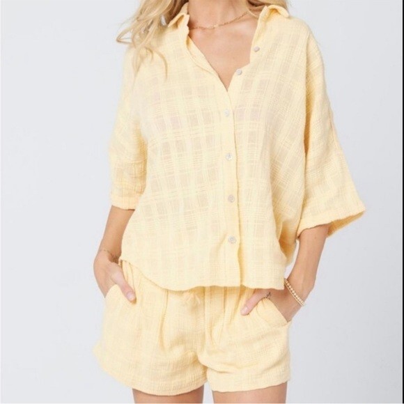 L*Space 100% Cotton Oversized Button Down Gene Top S | eBay