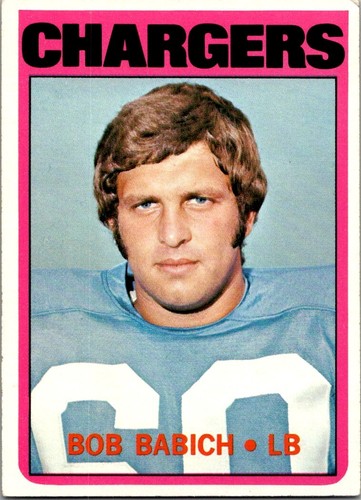 1972 Topps Bob Babich RC San Diego Chargers #89 | eBay