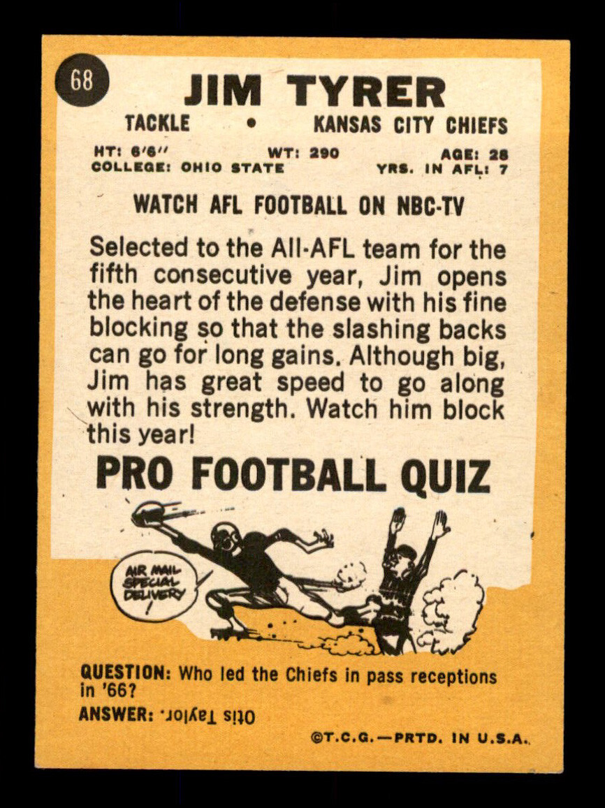 1967 Topps #68 Jim Tyrer NM-MT | eBay