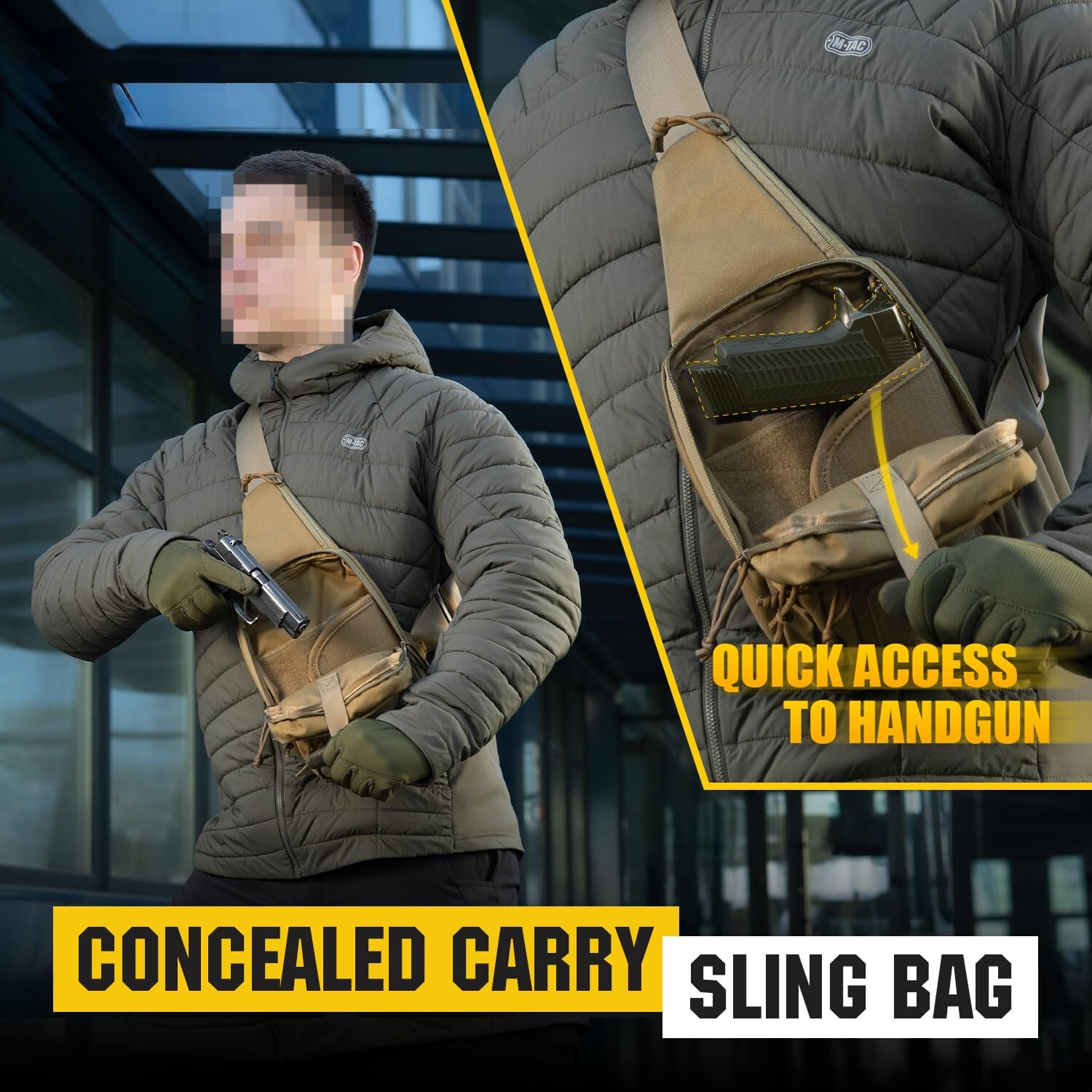 Tactical Gun Bag Pistol Holster Concealed Carry Chest Crossbody Pack ...