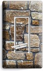 RUSTIC STONE BRICK STYLE LIGHT SWITCH OUTLET WALL PLATE MAN CAVE ROOM ...