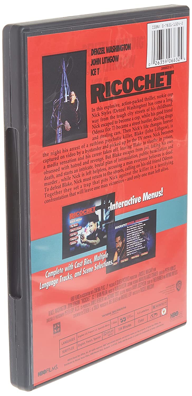 Ricochet (DVD) Denzel Washington John Lithgow Ice-T Kevin Pollak (US ...
