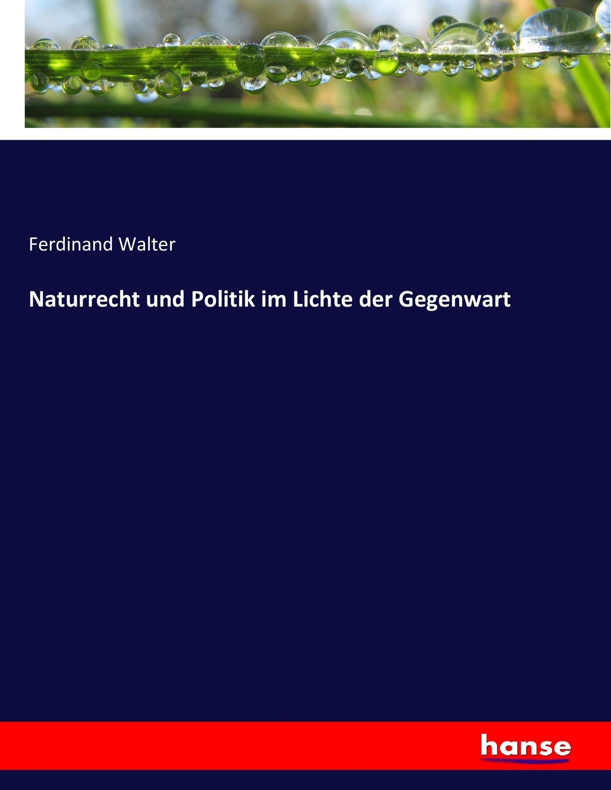 Naturrecht und Politik im Lichte der Gegenwart Ferdinand Walter ...