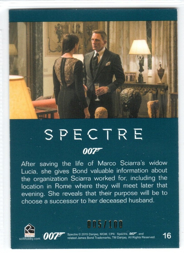 JAMES BOND 2016 ARCHIVES SPECTRE EDITION SPECTRE GOLD BASE PARALLEL #16 ...