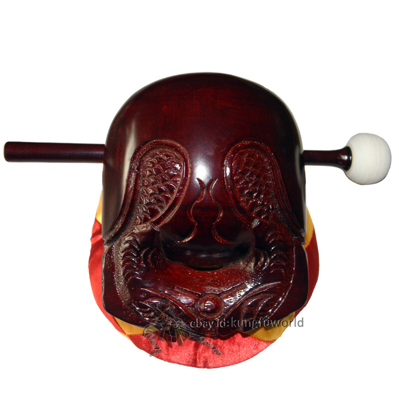 5" Buddhist Annatto Wooden Fish Mokugyo Temple Block Zen Drum Buddhism ...