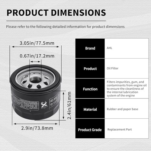 2x Oil Filter 490650721 490657007 for Kawasaki FR691V FR651V FR730V FR600V FX600 | eBay