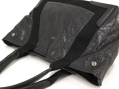 Used Balenciaga Tote Bag Navy Cabbage S Leather Black 339933 | eBay
