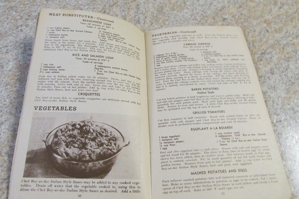 Famous Italian Dishes by Hector Boiardi Chef Boy-Ar-Dee 1930’s (ITEM ...