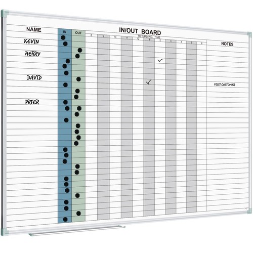 in and Out Magnetic Dry Erase Board, Employee in/Out Planner Board 48 ...