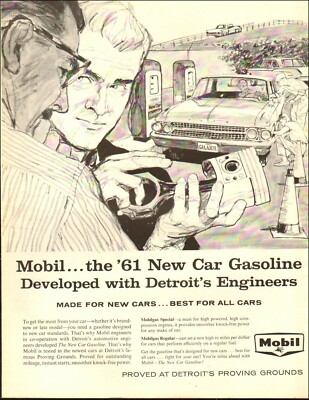 1961 Vintage ad for Mobil Gasoline retro Art Car Auto 101021 | eBay