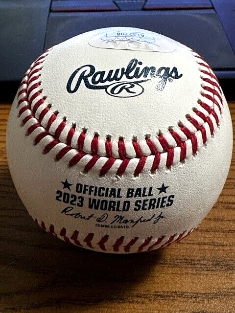 DONNIE ECKER 2 SIGNED AUTOGRAPHED 2023 WORLD SERIES BASEBALL! Rangers ...