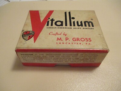 Vintage VITALLIUM Cobalt Chromium Dental Pieces/Parts with Box dated ...