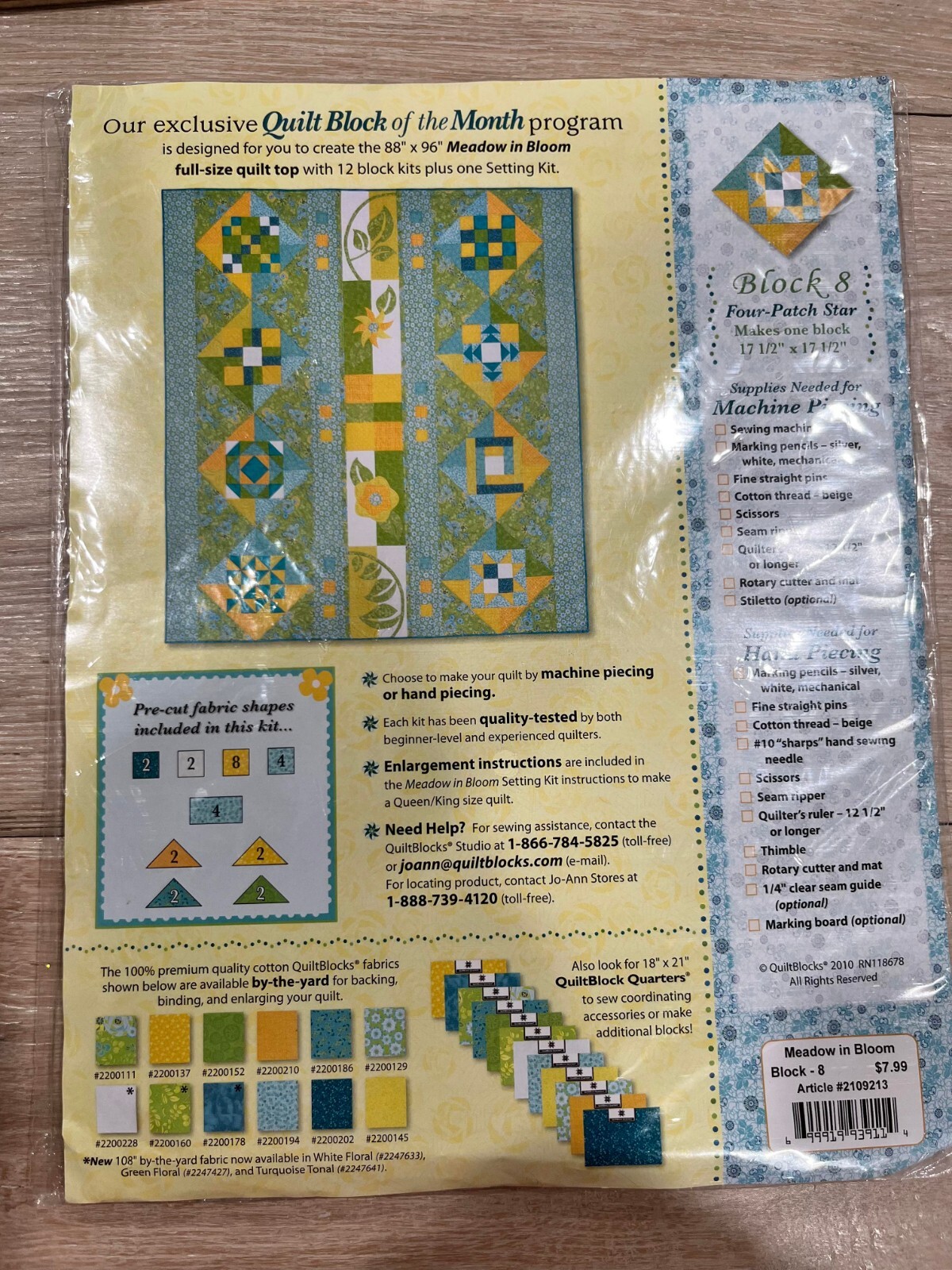 Joann's Meadow in Bloom Block of the Month Quilt Kit CHOICE | eBay
