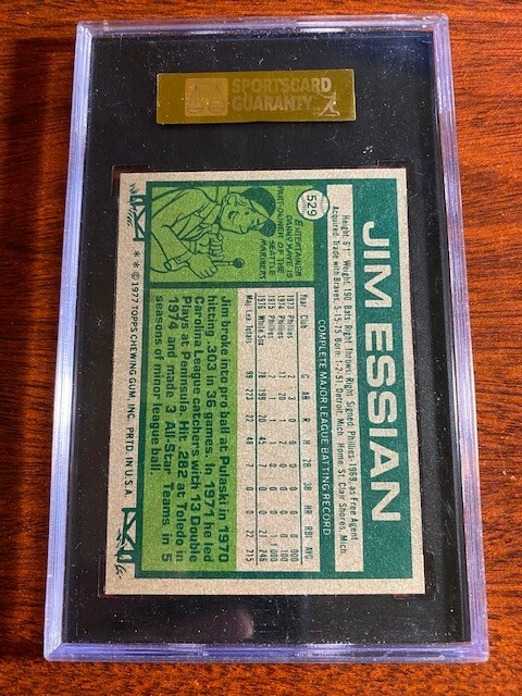 1977 Topps #529 Jim Essian. SGC 88 NRMT/MINT | eBay