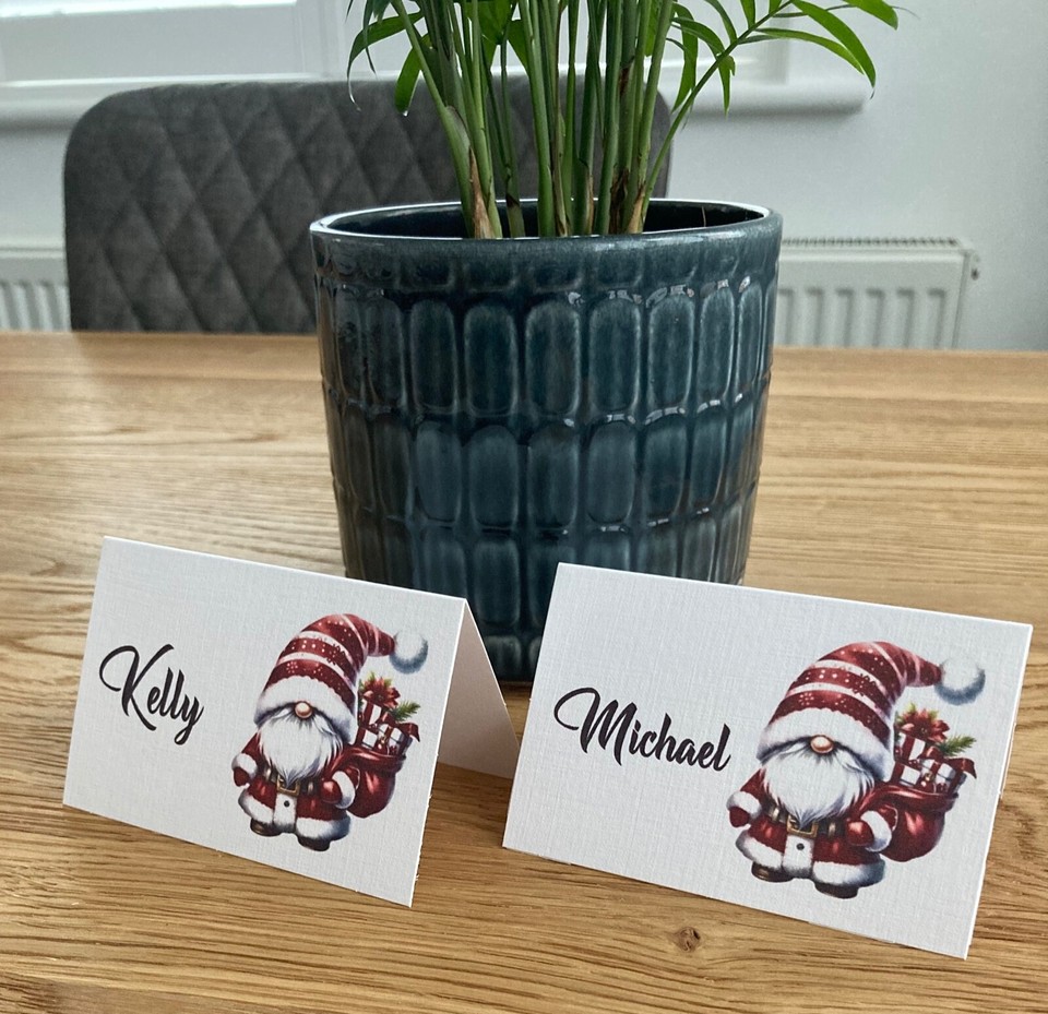 Gonk Santa Christmas place cards (large) 90mm x 60mm folded ...