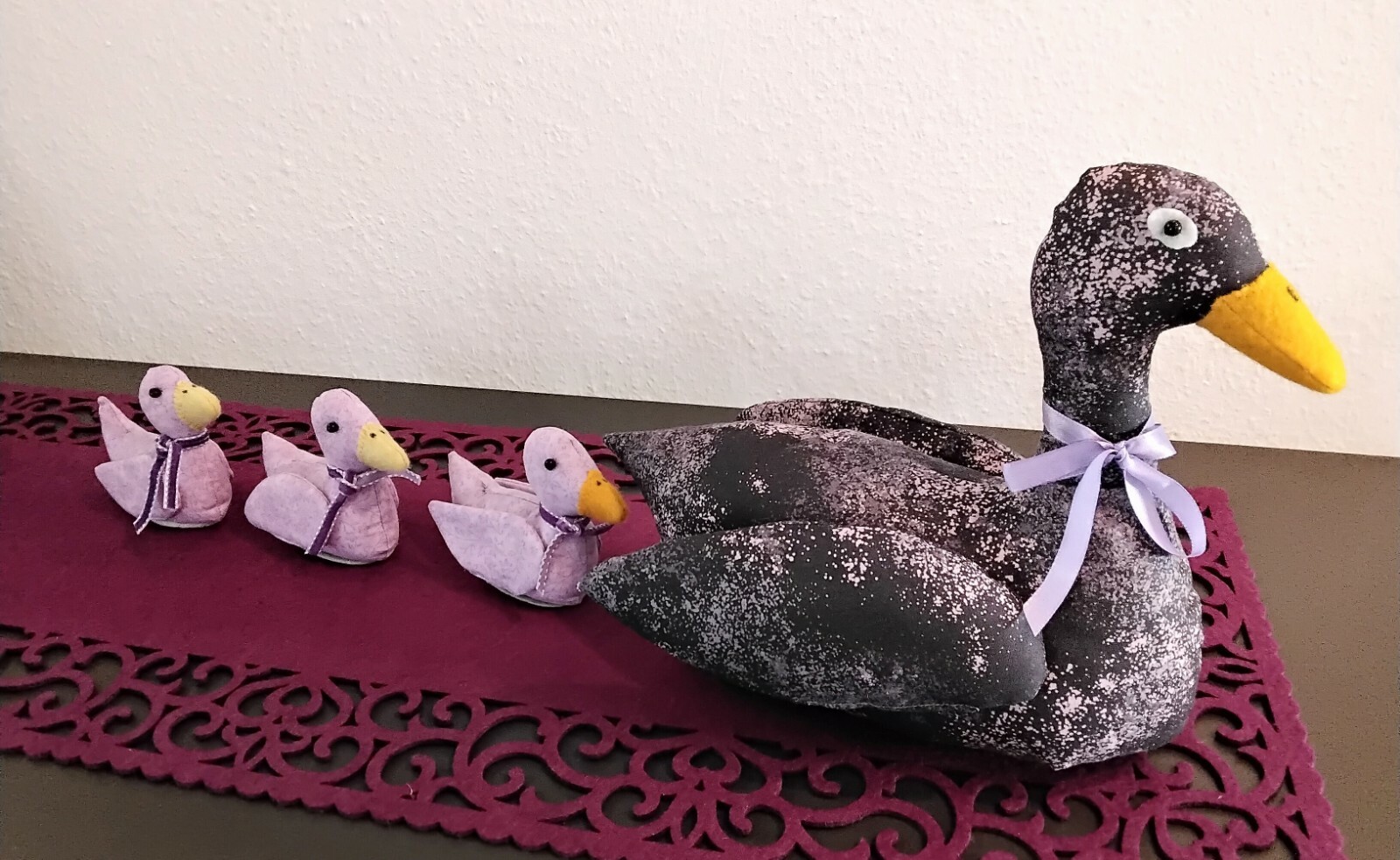 Deko Tilda Stil! Enten-Mama mit 3 niedlichen Küken, Textil, handmade ...