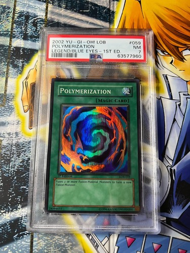 Yugioh PSA 7 Polymerization LOB-059 1st Edition - Super Rare (Wavy Print) | eBay