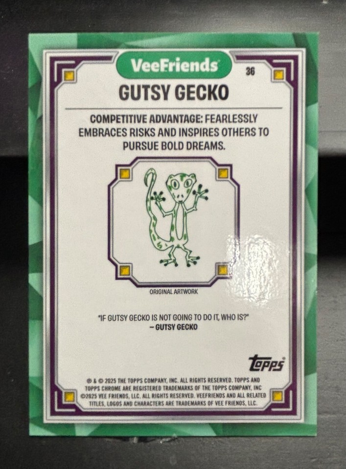 2025 Topps Chrome Vee Friends GUTSY GECKO RED REFRACTOR 2/5 | eBay
