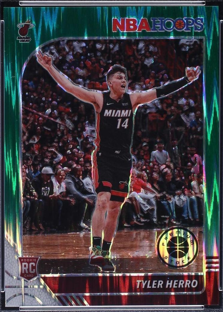 2019-20 Panini NBA Hoops Premium Stock - Tyler Herro #210 Green Flash ...